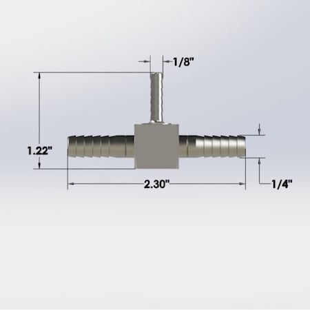 Fittings Barb Tee W/1/8" Barb, 1/4" 7116 | Zoro