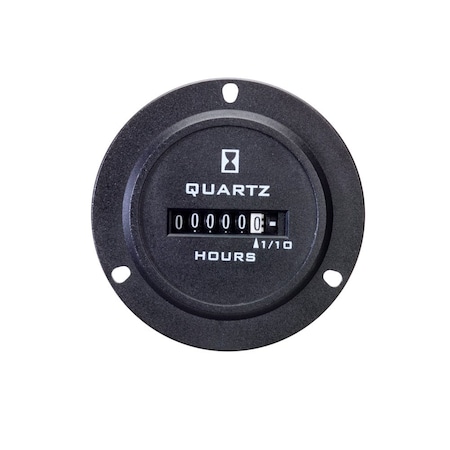 Trumeter Hour Meter, DC Quartz, Round, 3 Hole 732-0001 | Zoro