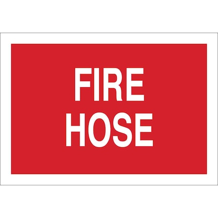 Brady Fire Hose Sign, 7X10", WHT/R, AL, FH, ENG 43306 | Zoro