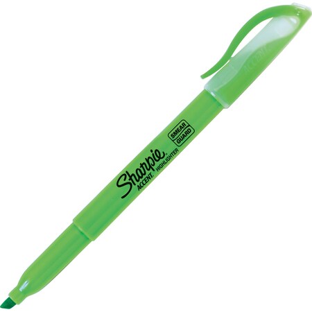 Sharpie Highlighter, Chisel Tip Fluorescent Green PK12 27026 | Zoro