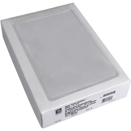 C-Line Products Shop Ticket Holder, Vinyl, Clear, 5x8", PK50 80058 | Zoro