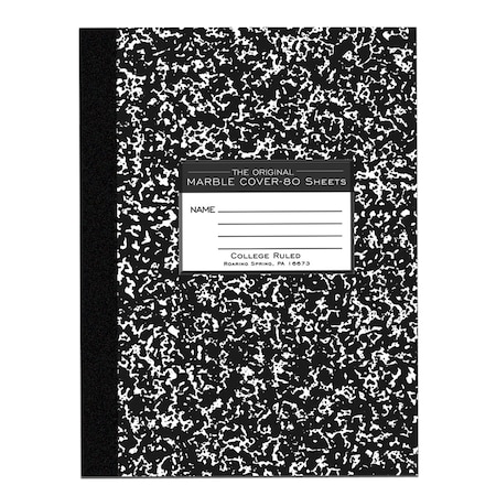 Roaring Spring Case of Black Marble Comp Notebook, College Ruled, 80 ...