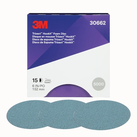 3M Trizact Hookit Foam Disc, 30662, 6", P, PK4 30662 | Zoro