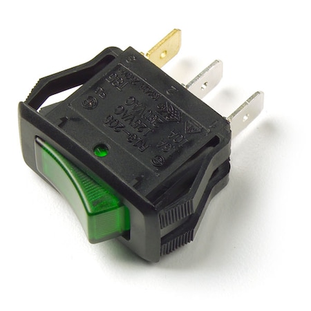 Grote Rocker Switch, On/Off, Green, 20A 82-1903 | Zoro