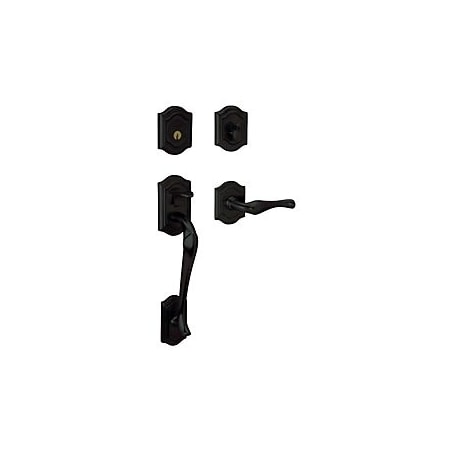 Baldwin Double Cylinder Entry Handlesets Satin Black 85327.190.LDBL | Zoro