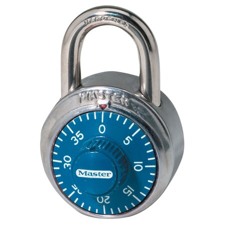 Master Lock Combination Padlock,Center,Blue/Silver (1506D) | Zoro