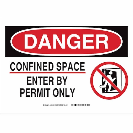 Brady Safety Sign, 7 in Height, 10 in Width, Aluminum, Rectangle ...