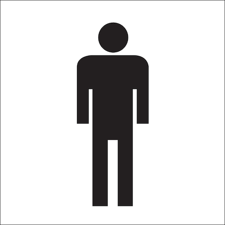 Men's Restroom Sign (7" W 7" H) Rectangle , Polyester 88516 | Zoro