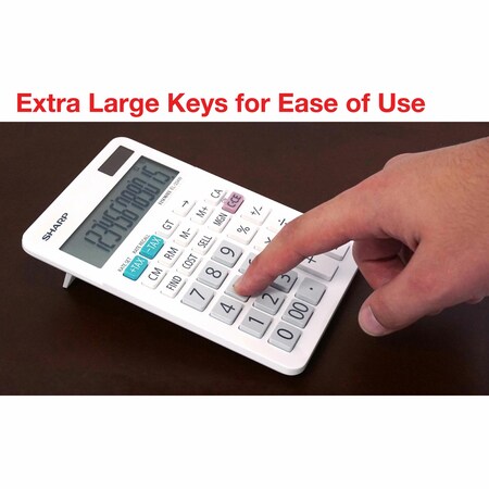 Sharp Desktop Calculator, LCD, 12 Display Digits EL-334W | Zoro