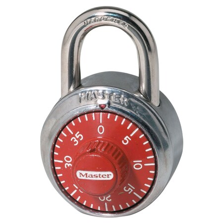 Master Lock Combination Padlock, Center, Red/Silver 1504D | Zoro