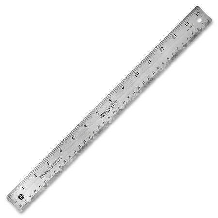 Westcott Ruler,15 Inch,Stainless Steel (10416) | Zoro