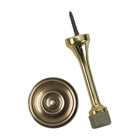 Brass Accents WALL BASE DOOR STOP 3", ANTIQUE BRASS A07-S8800-609 | Zoro