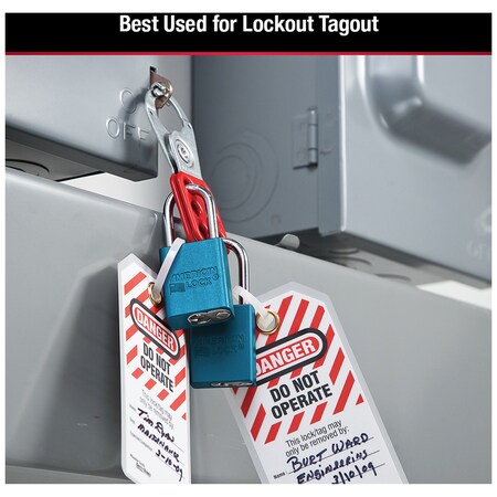 American Lock Lockout Padlock, Keyed Different, Anodized Aluminum, 1 1/ ...