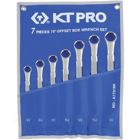 Kt Pro Tools Offset (75 Degree) Box Wrench Set, 7 Piece A1701SR | Zoro