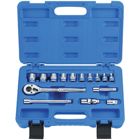 KT PRO TOOLS 3/8" Socket Set, Metric, 15 Piece, - A3504MR