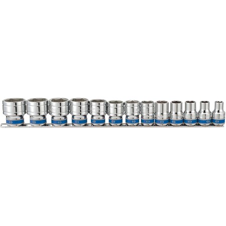 KT PRO TOOLS 1/2" Socket Set, Metric, 13 Piece, - A4501MR