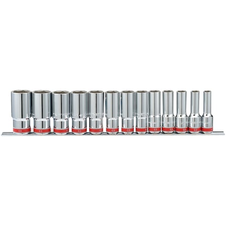 KT PRO TOOLS 1/2" Socket Set, SAE, 13 Piece, - A4502SR