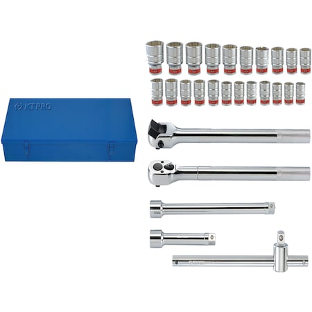 Kt Pro Tools 1" Drive SAE, 27 pcs A8004SR | Zoro