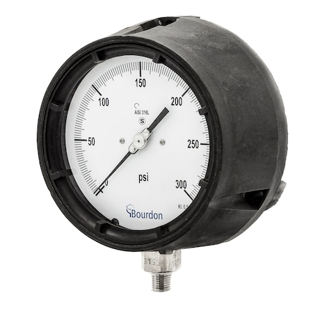 Pic Gauges Process Gauge, 0/300 psi, 1/4" NPT AHG6-A50.H25 | Zoro