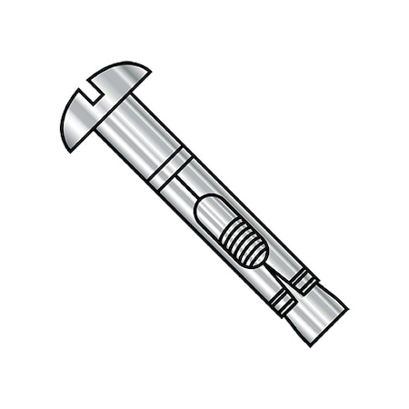 Zoro Select Sleeve Anchor, 1/4" Dia., 2" L, 18-8 Stainless Steel Plain ...