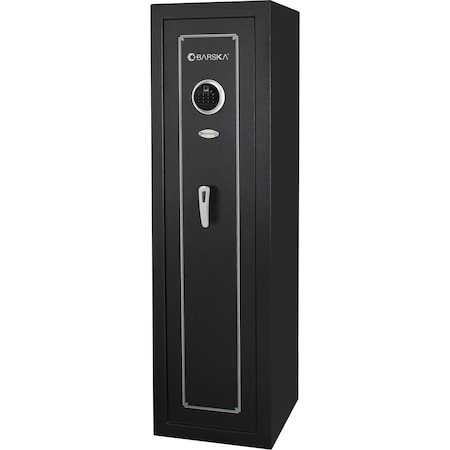 Barska Rifle & Gun Safe, Biometric Lock, 107.8 lbs, 5.51 cu ft, 10 Guns ...