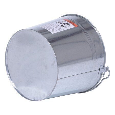 Zoro Select 5 gal Round Tapered Bucket, Silver, Steel BKT-GAL-500 | Zoro