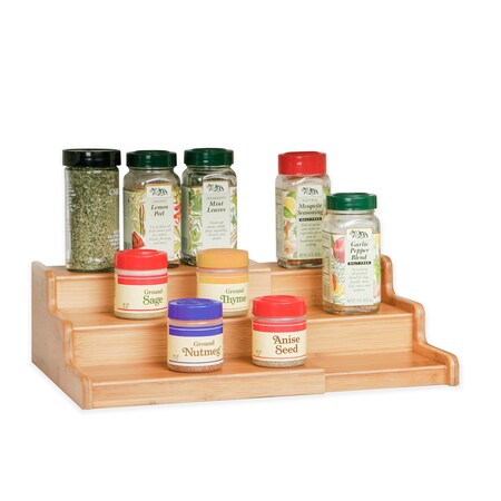 Seville Classics Spice and Season Rack Drawer, Wood, 3 Tier BMB17087 | Zoro