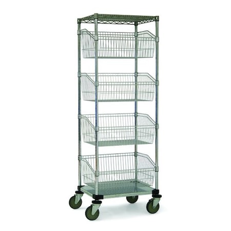 Technibilt Shelving Systems Basket Unit, w/Solid Base, 4 Bskt, 18x48x69 ...