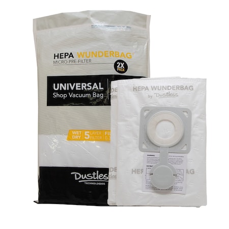 Dustless Technologies Universal Wet/Dry Vac HEP, 12-18 gal, PK2 D1351 ...