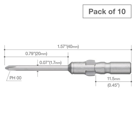 Vessel Precision Bit Wing-Shank 4mm, +00x, PK10 D73P00172040 | Zoro