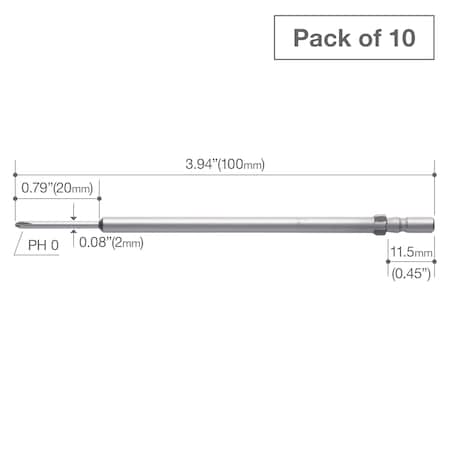 Vessel Precision Bit Wing-Shank 4mm, +0x2, PK10 D73P0220100 | Zoro