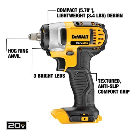 Dewalt 20V 3/8" Square DCF883B | Zoro