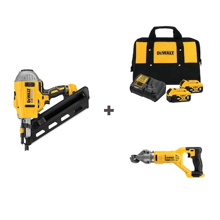 Dewalt Cordless Nailer and Sheers w/DCB205-2CK DCN692B/DCS494B/DCB205 ...