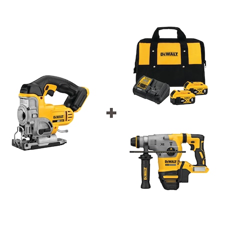 Dewalt Cordless Jig Saw and Drill w/DCB205-2CK DCS331B/DCH293B/DCB205 ...