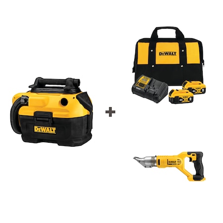 Dewalt Vacuum and Cordless Sheers w/DCB205-2CK DCV581H/DCS491B/DCB205 ...
