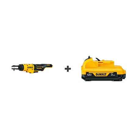 Dewalt Ratchet, Cordless, 1.7 lb, 12V DC, Battery DCF504B/DCB124 | Zoro