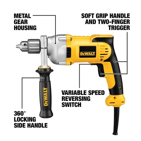 Dewalt 1/2 in. (13 mm.) VSR Pistol Grip Drill DWD210G | Zoro
