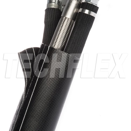 Techflex Cable Sleeve, 5 in Inside Dia., 25 ft, Black DWG5.00BK | Zoro