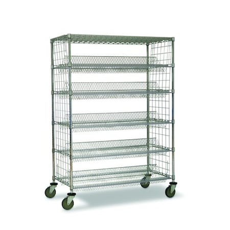 Technibilt Shelving Systems Dbl-Sided Sloped Shelf (5) Cart, 24x24x69 ...