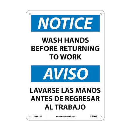 Nmc Notice Wash Hands Sign - Bilingual, ESN371AB ESN371AB | Zoro