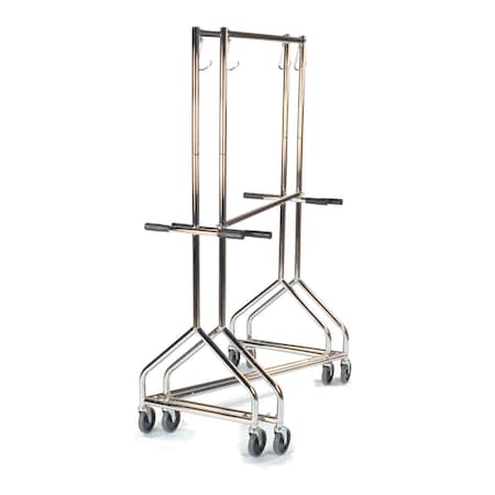 Irsg Rolling Rack with middle bar & bumpers;5" Casters (2 swvl/2 brk ...