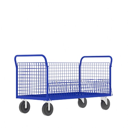 Valley Craft Cage Cart, 4-Sided 60"Wx30"D, 4-Sided Low F80119VCBL | Zoro