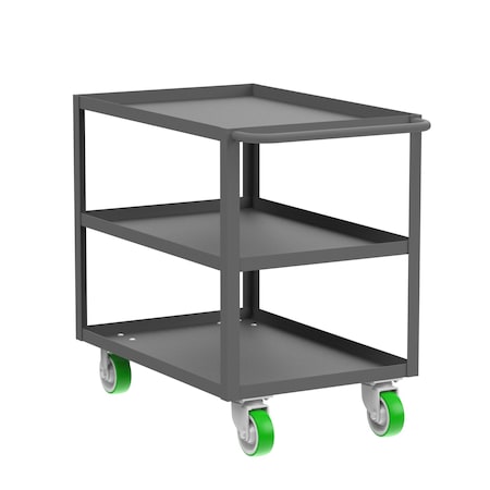 Valley Craft Utility Cart, Three Shelf, 24x36", Gray F89222GYPY | Zoro
