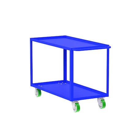Valley Craft Utility Cart, Two Shelf, 24x48", Blue, w/P F89225BUPY | Zoro