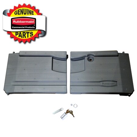Rubbermaid Commercial Gray Door Kit W/ Lock And Key For Rubber ...