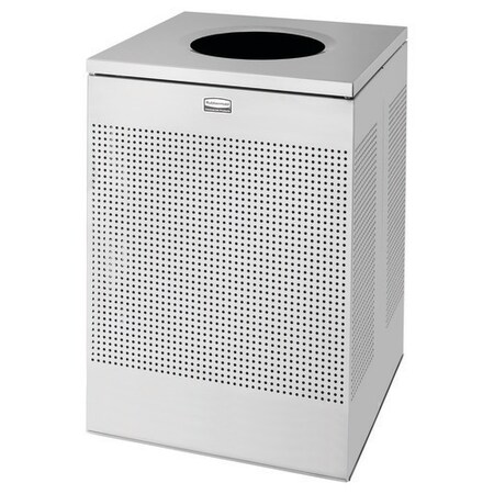 Rubbermaid 40 gal. Square Trash Can, Silver, None, Stainless Steel ...