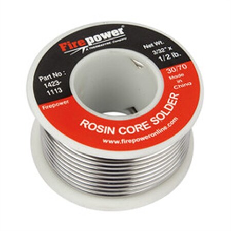 Firepower Solder, Rosin Flux Core, 30/70, 3/32"X1/2 Lb FPW1423-1113 | Zoro