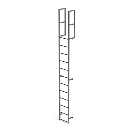 Ega Products Fixed Vertical Ladder, 12 Steps, 12 ft. Top Rung Height ...