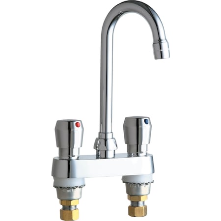 Chicago Faucet Metering 4" Mount, Hot And Cold Water Metering Sink ...
