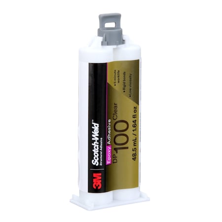 3M Epoxy Adhesive, DP100 Series, Clear, Dual-Cartridge, 1:01 Mix Ratio ...